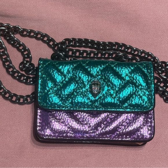 Kurt Geiger | Bags | Kurt Geiger Teal And Purple Micro Crossbody Bag ...